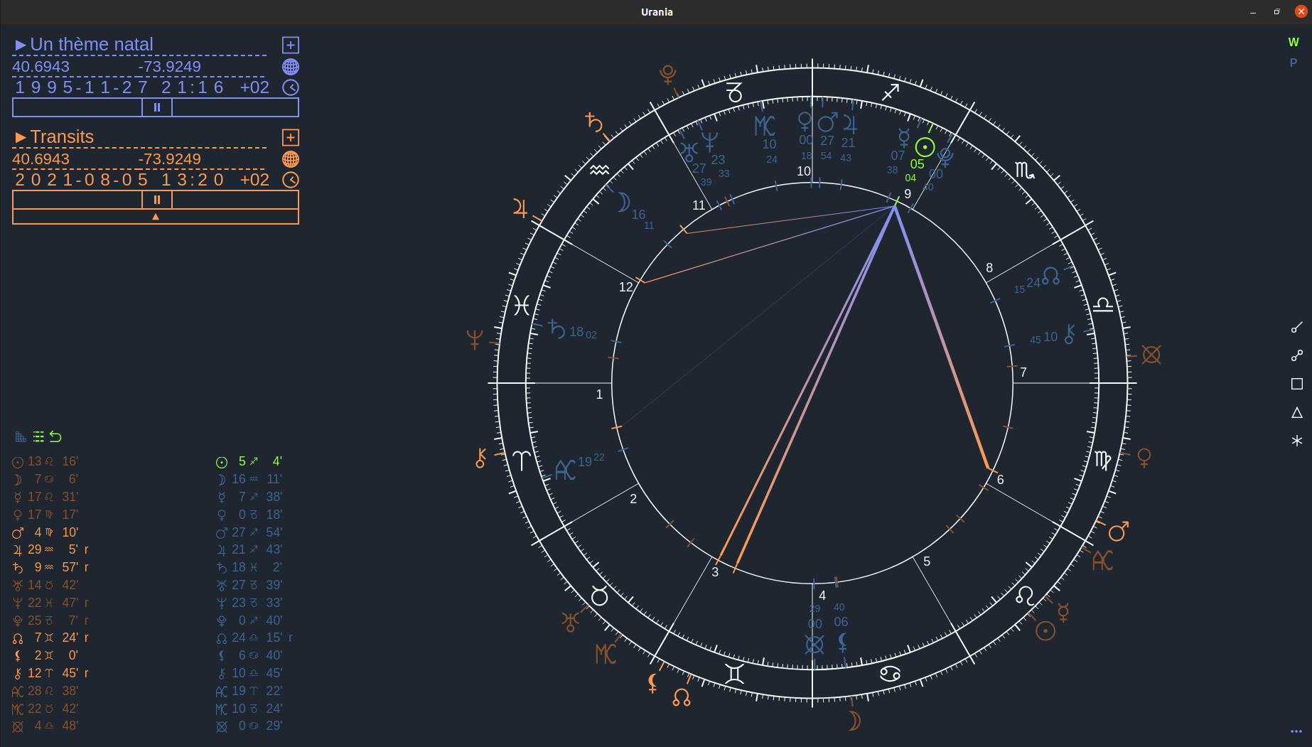 Logiciel d’astrologie gratuit : Urania – Ad astra